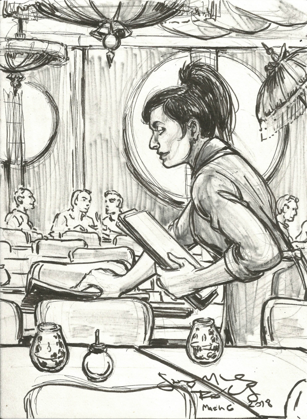 Waitress at Amrit Berlin by Suzanne Forbes March 6 2018 - ChipInHead.com